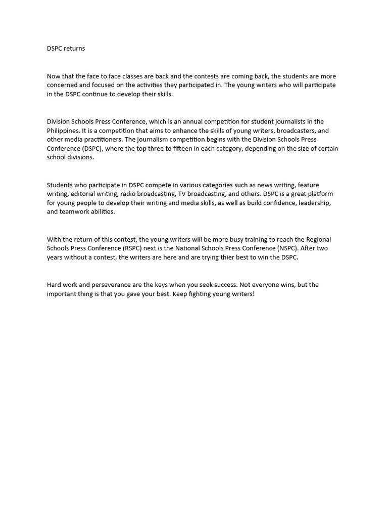 DSPC 2023: Student Journalism Revival | PDF