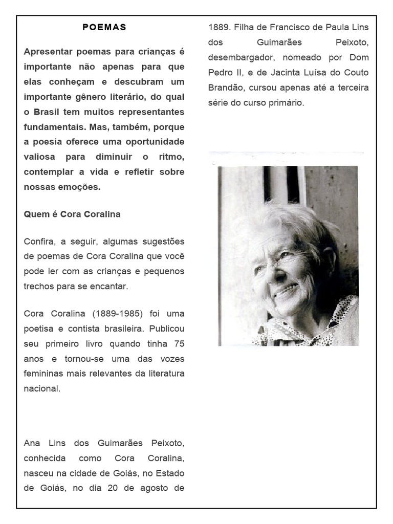 Cora Coralina - Poemas | PDF