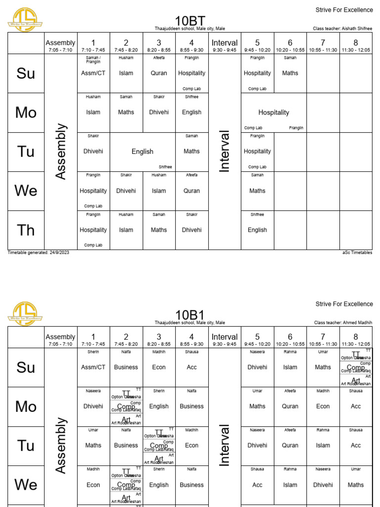 Idividual Timetable Ks3&4 | PDF | Theology | Religious Faiths
