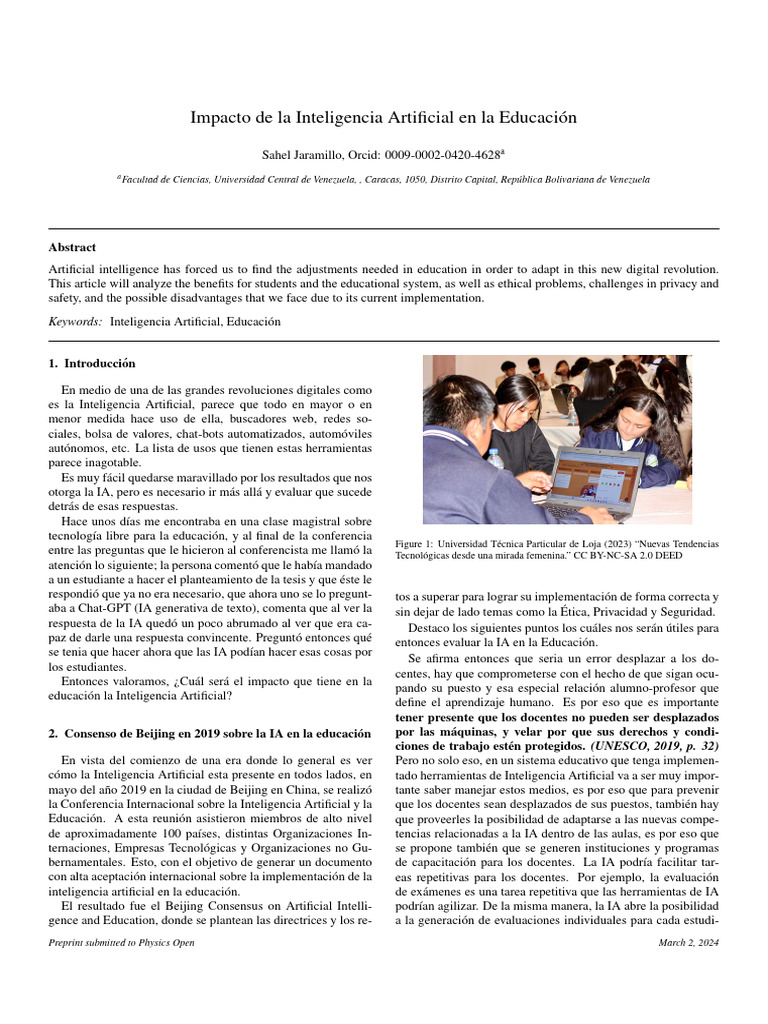 Articulo IA EDU | PDF | Inteligencia artificial | Inteligencia (IA) y semántica