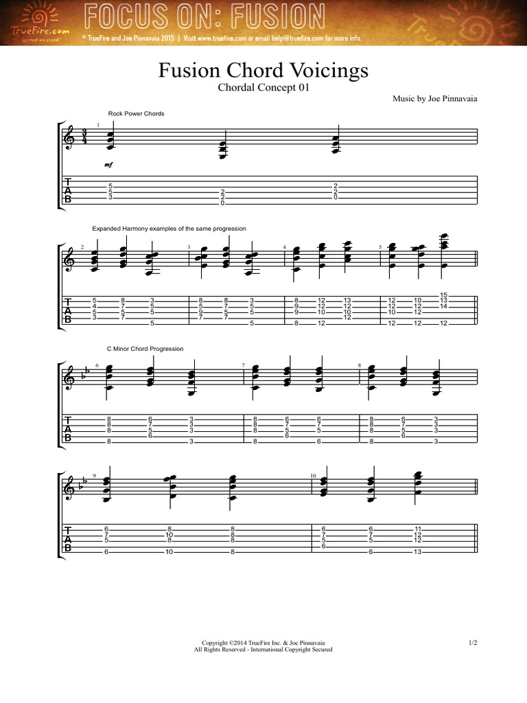 Fusion Chord Voicings: Chordal Concept 01 | Download Free PDF | Chord ...
