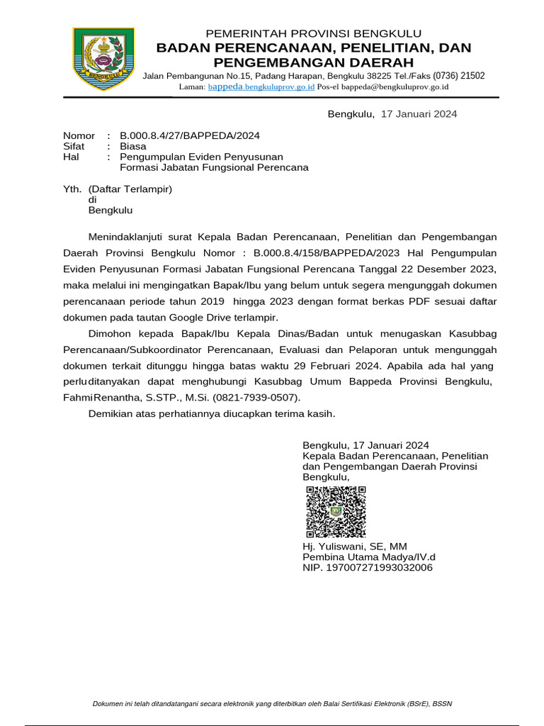 Penyusunan Formasi Jafung Perencana | PDF