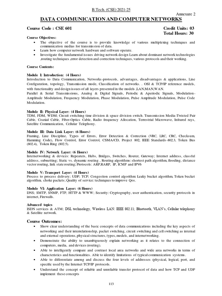Cse 601 | PDF | Computer Network | Telecommunications