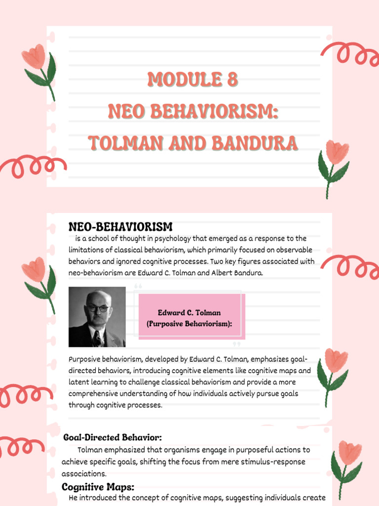 MODULE-8 Neo-Behaviorism | PDF | Behaviorism | Cognition