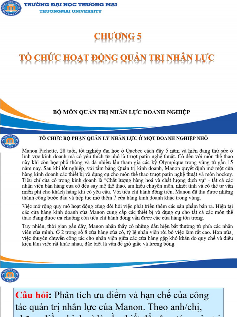 Slide Chương 5 - T CH C Ho T Đ NG QTNL | PDF
