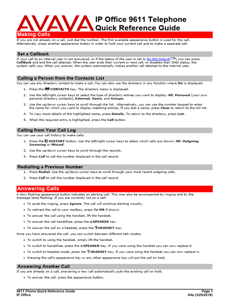 9611 QRG en | Download Free PDF | Voicemail | Cursor (User Interface)