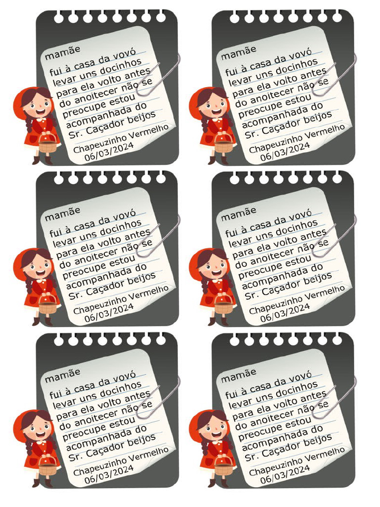 Bilhete Chapeuzinho | PDF