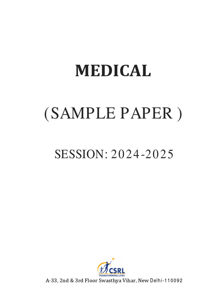 Set-3s - Sample Medical Selection Test Paper - 2024-2025 - Final ...