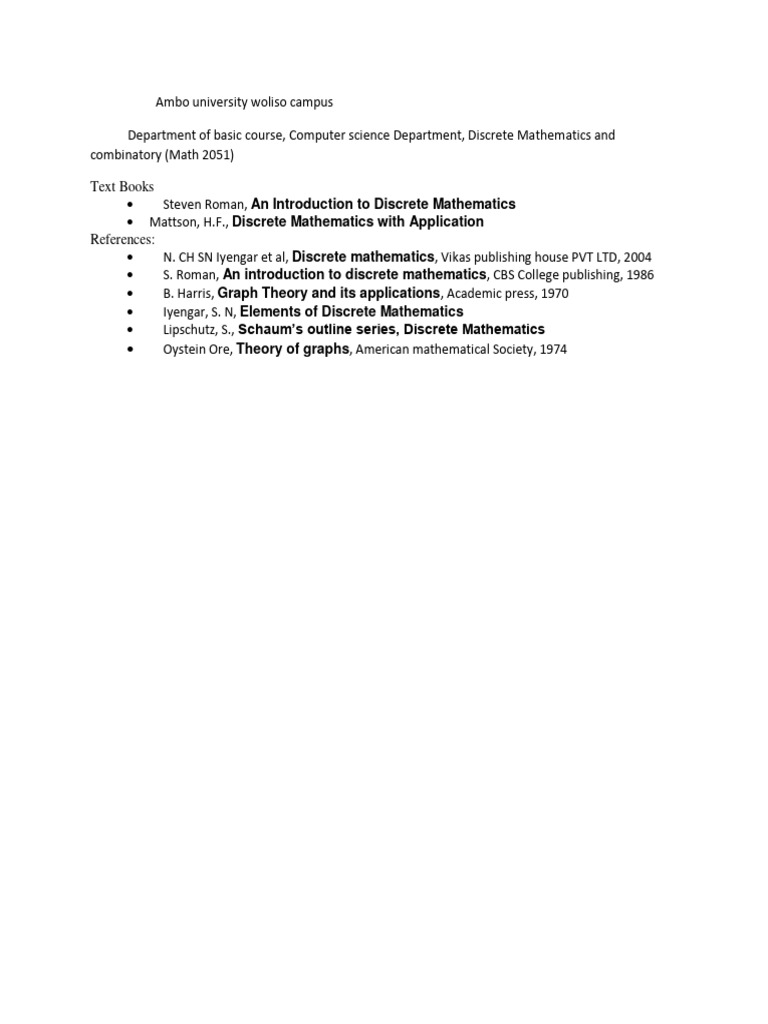 References (Discrete Mathematics) | PDF