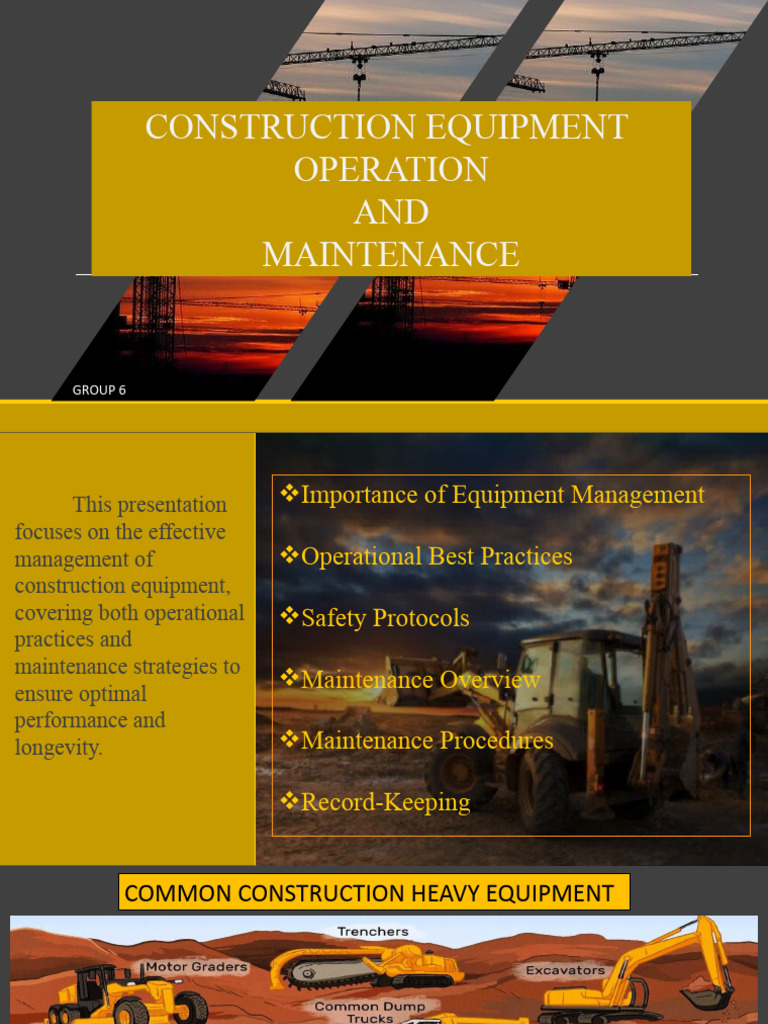 CONSTRUCTION EQUIPMENT Operation and Maintenance | PDF | Heavy ...