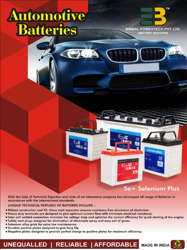 Automotive Batteries Leaflet | PDF
