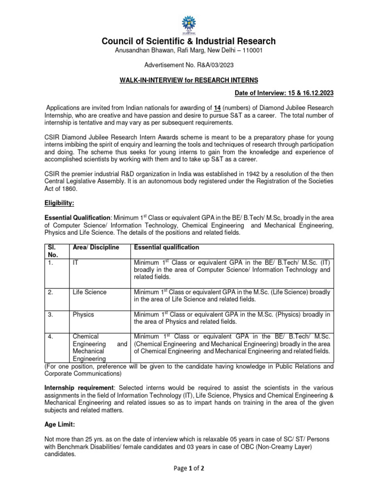 Detailed Advt. | PDF | Science | Engineering