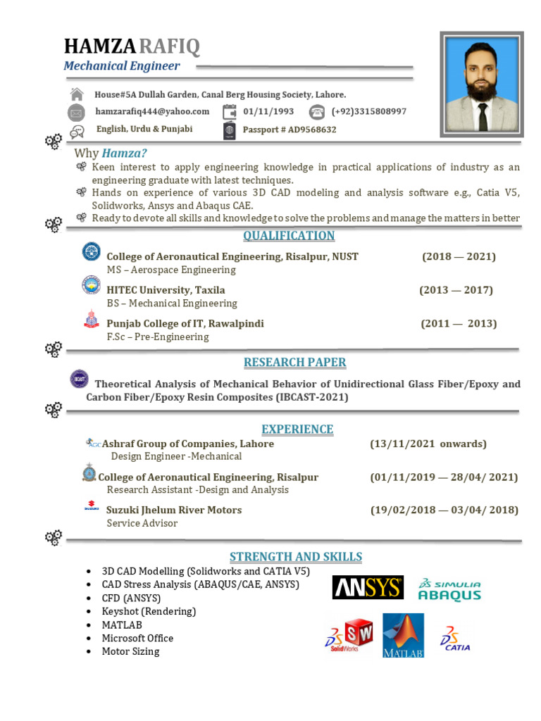 Hamza+Resume+20.04.22+I+pointivo+-5 - Hamza Rafiq | PDF | Mechanical ...