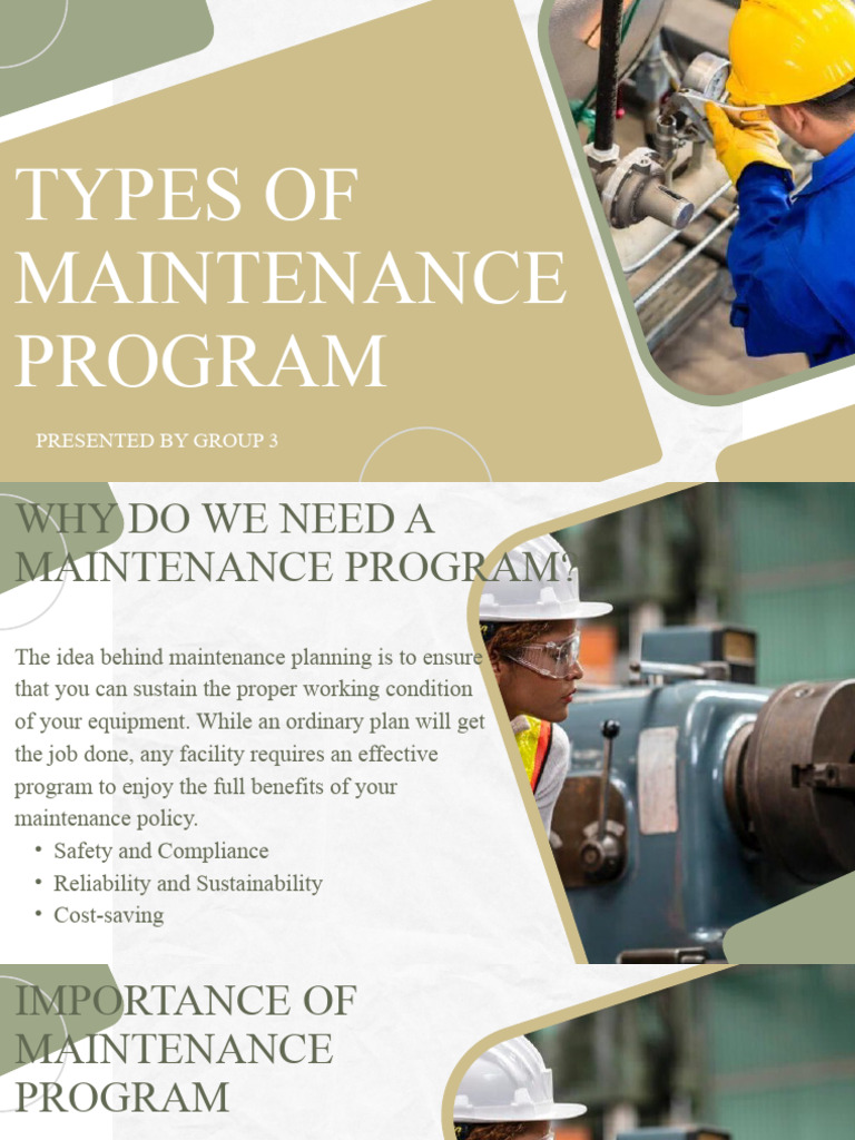Types of Maintenance Program | PDF | Reliability Engineering | Safety
