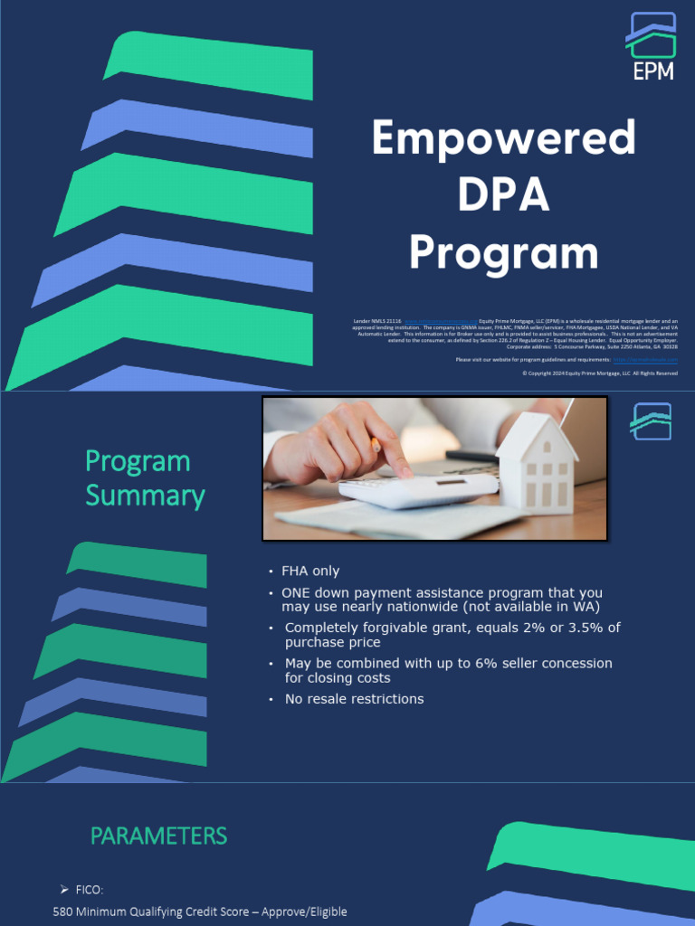 EPM Empowered DPA Program | PDF | Mortgages | Loans