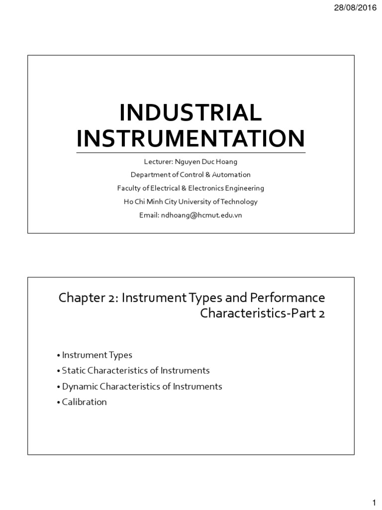 Industrial Instrumentation: Chapter 2: Instrument Types and Performance Characteristics-Part 2 ...