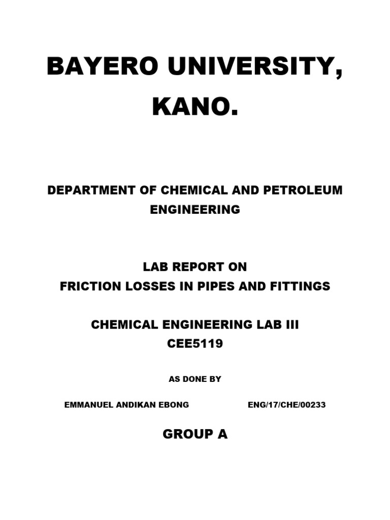 Friction in Pipes and Fittings | PDF | Reynolds Number | Fluid Dynamics