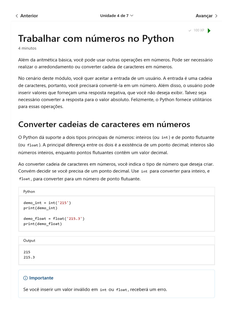 25 Trabalhar Com Números No Python Training Microsoft Learn Pdf