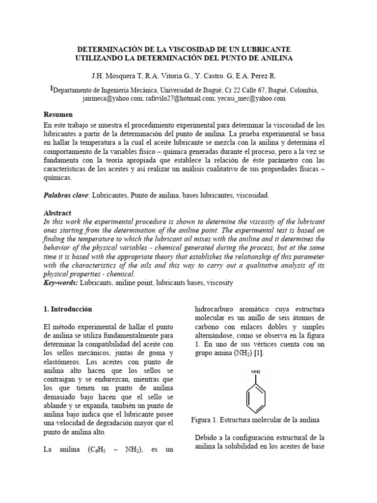 1-Determinacion de La Viscosidad de Un Lubricante | PDF 1-Determinacion de La Viscosidad de Un Lubricante | PDF