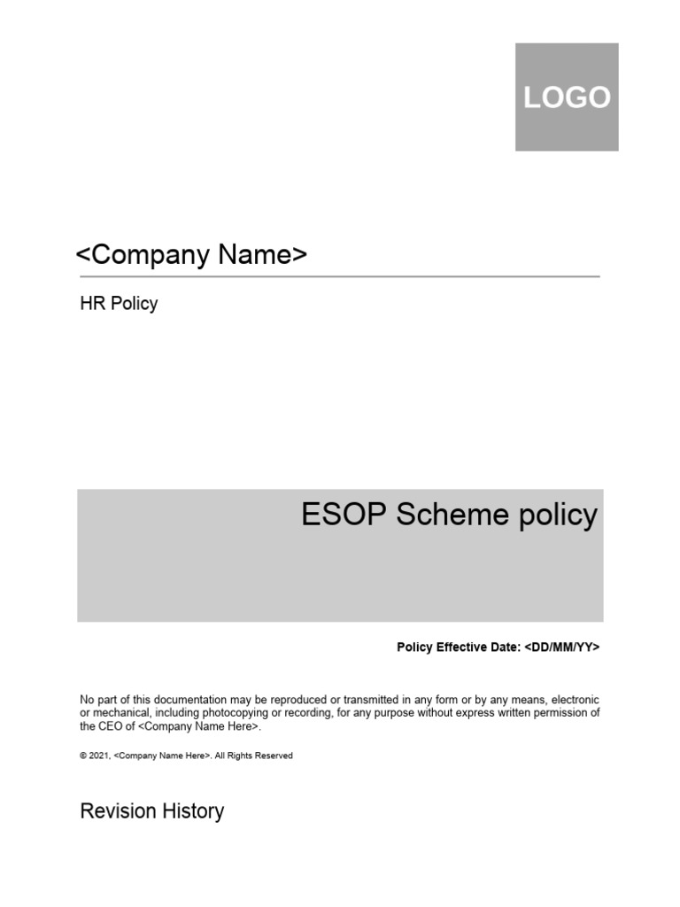 Esop Scheme Policy | PDF | Stocks | Option (Finance)