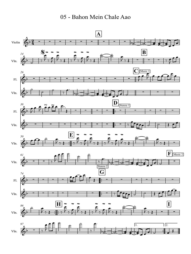 05 - Bahon Mein Chale Aao - Full Score | PDF