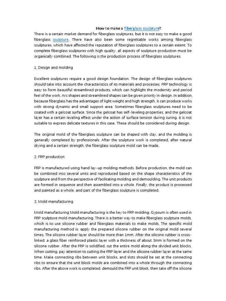 Custom Landscape Sculpture Factoy | PDF | Fiberglass | Fibre Reinforced ...