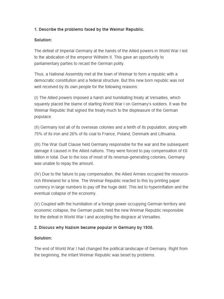 History Chapter 3 Class 9th | PDF | Weimar Republic | Nazi Germany