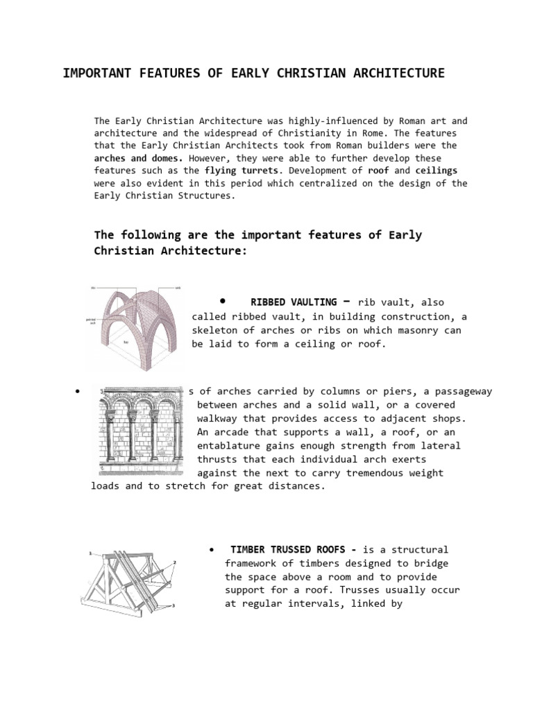 Important Features of Early Christian Architecture | PDF | Vault (Architecture) | Architectural ...