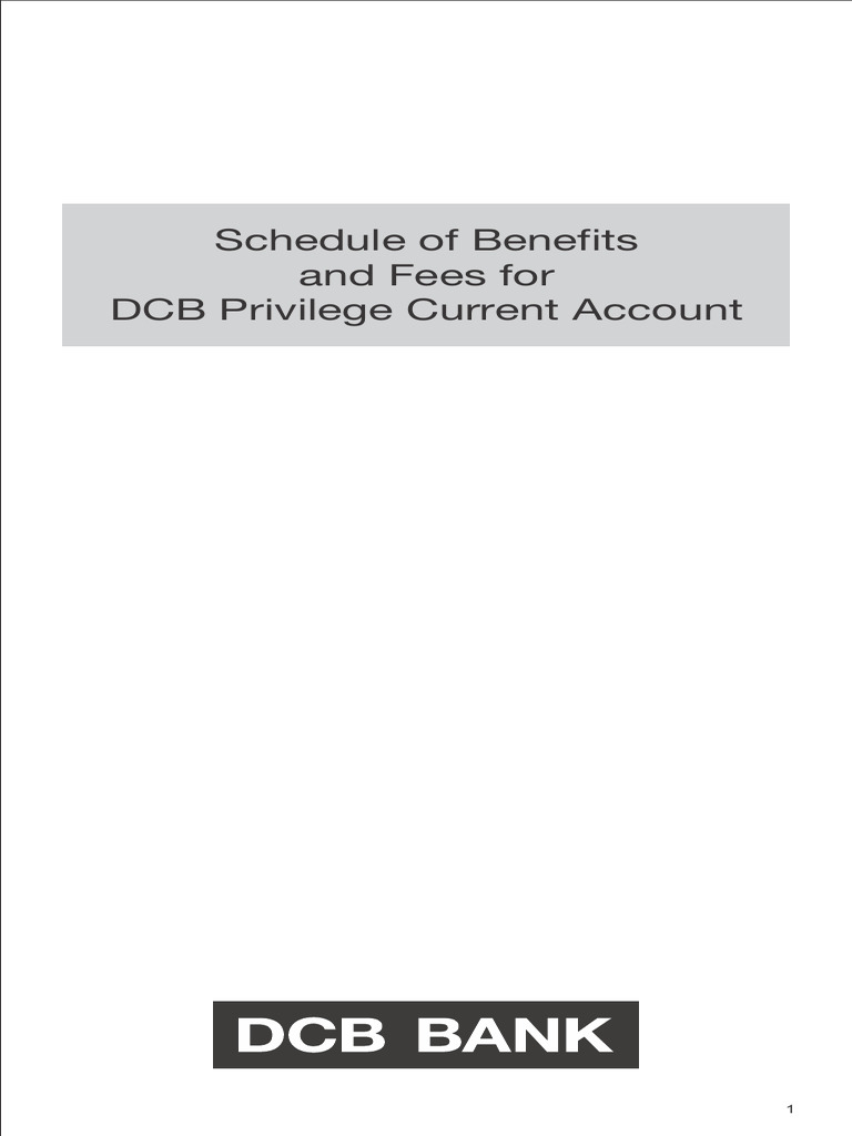 SOC DCB Privilege Current Account | PDF | Transaction Account | Cheque