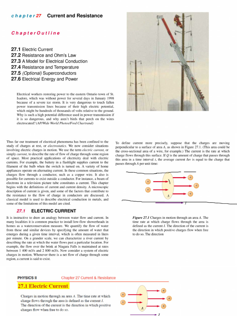 Chapter 27 - Current and Resistance - Gr31 | PDF