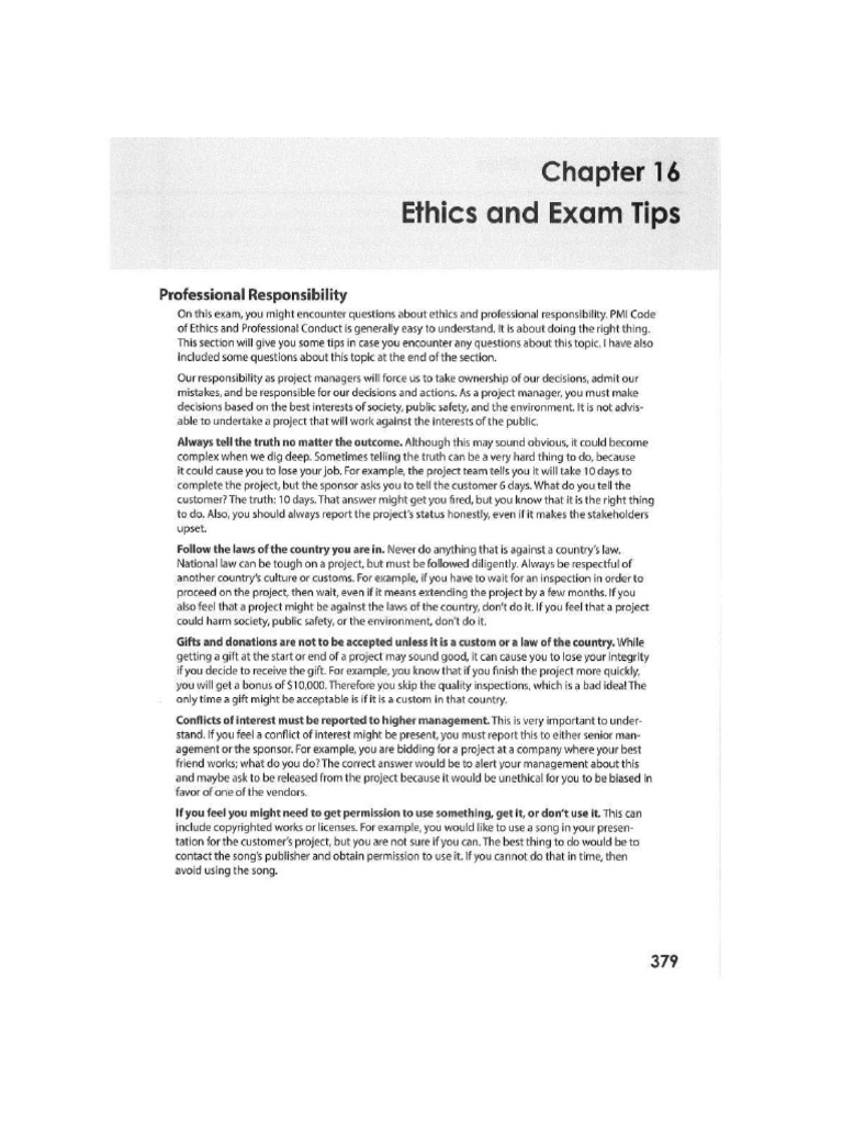 Project Code of Ethics and Professional Conduct Questions and Answers ...