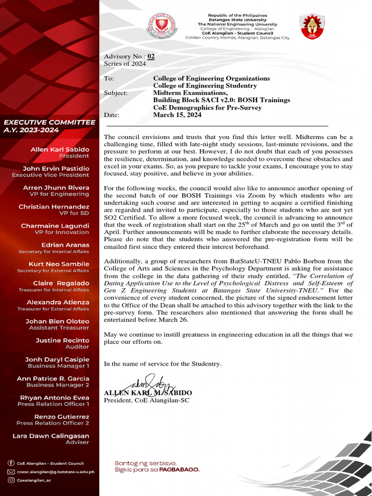 2 - 2024 - Midterms and Special Announcements | PDF | Science | Behavioural Sciences