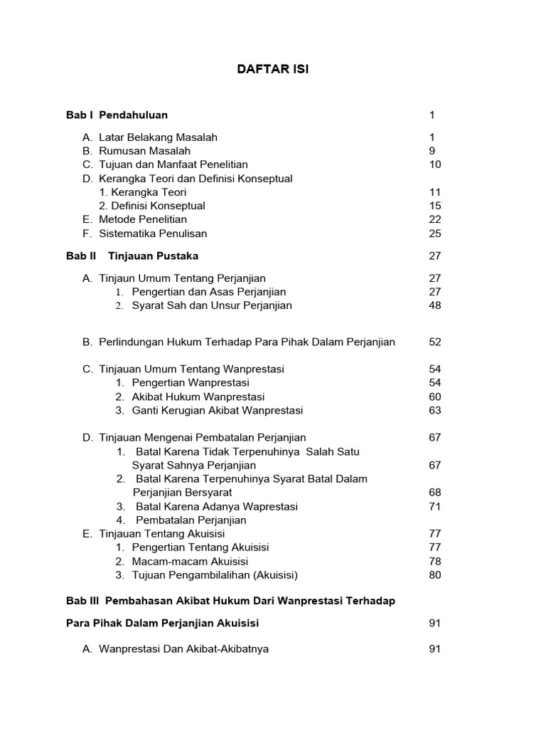 Contoh Daftar Isi | PDF