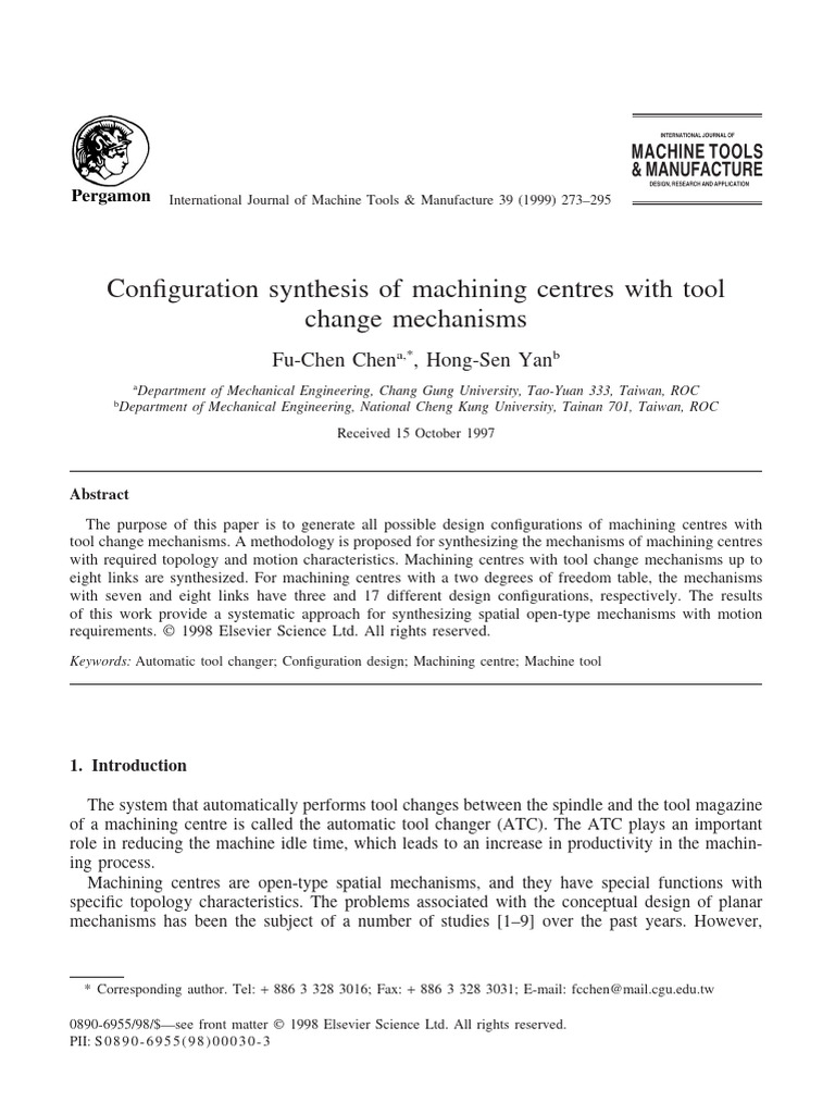 Machining Center Tool Change Synthesis | PDF | Cartesian Coordinate ...