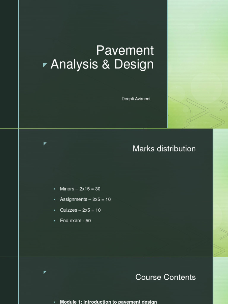 Pavement Analysis & Design Module 1 For Mtech | PDF | Road Surface | Stress (Mechanics)