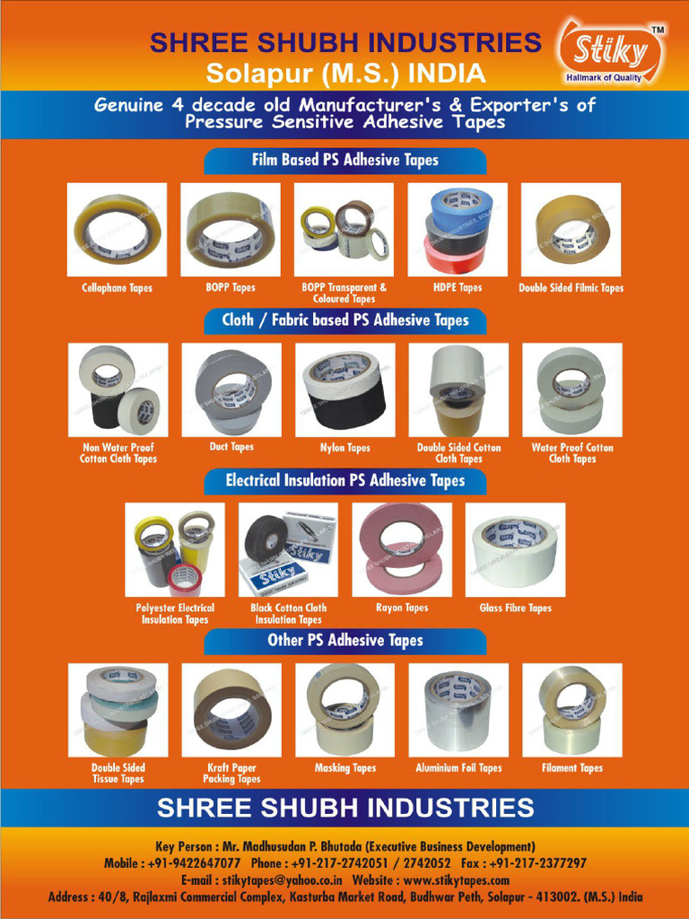 Adhesive Tape Catlog | PDF