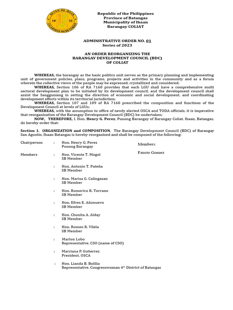 Ao 01 2024 BDC | PDF | Governance | Justice