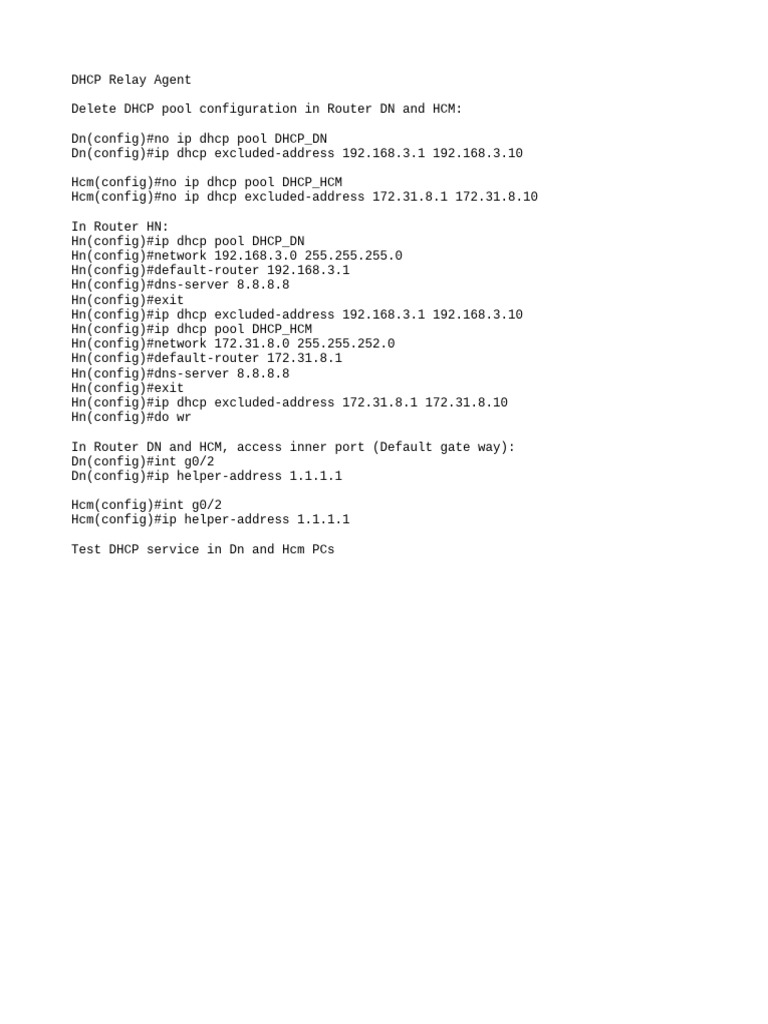DHCP Relay AgentNgoc | PDF