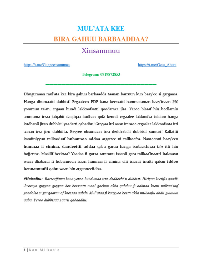 Nan Milkaa'A | PDF