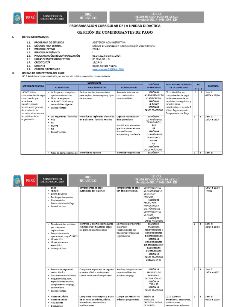 Pc Gestion De Comprobantes De Pago Ok Pdf
