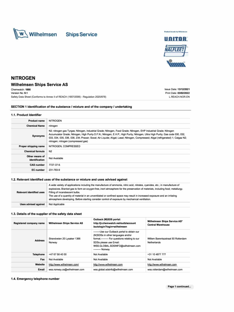 Nitrogen | PDF | Toxicity | Nitrogen