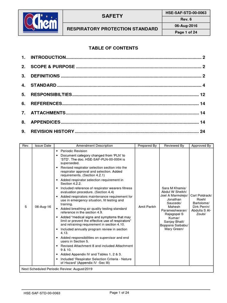 OSHA Respiratory Protection Standard | PDF | Safety | Occupational ...