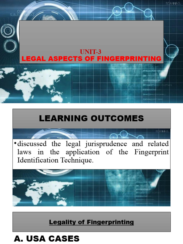 Legal Aspects of Fingerprint Evidence | PDF | Fingerprint | Testimony