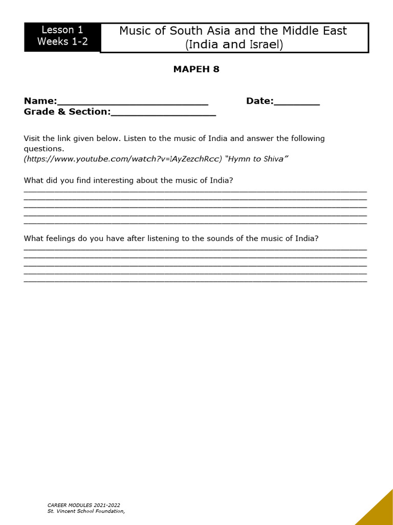 Mapeh 8 Activity | PDF | Linguistics | Human Communication