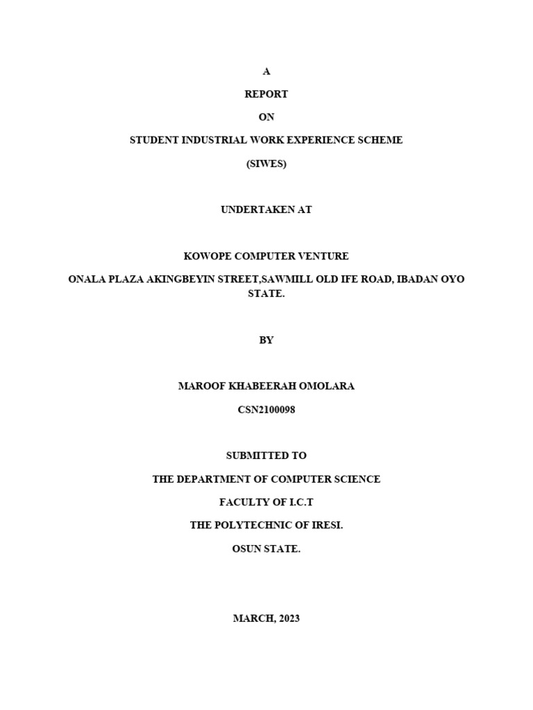 Maroof Khabeerah Omolara | PDF | Internet | Computing Maroof Khabeerah Omolara | PDF | Internet | Computing