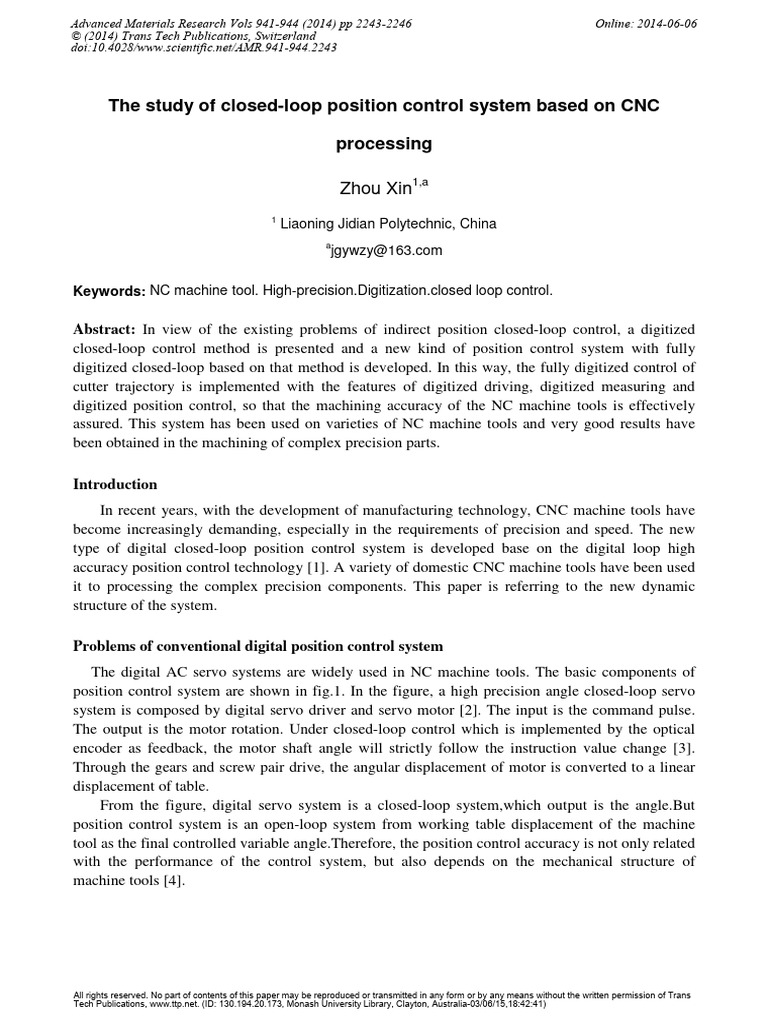 CNC Machine (Case Study) 1 | PDF | Control Theory | Servomechanism