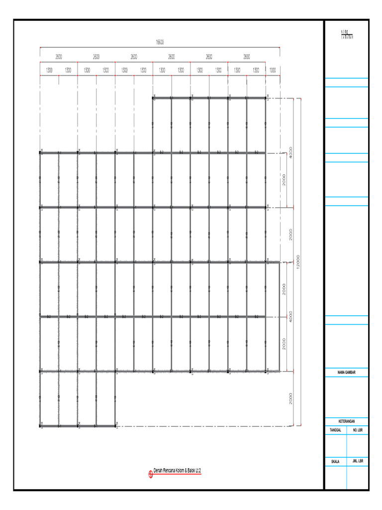 Denah Rencana Kolom & Balok Lt.2 | PDF