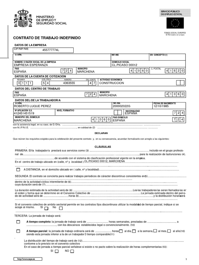 Contrato Trabajador Monitor Profesional | PDF | Tiempo de trabajo | Empleo