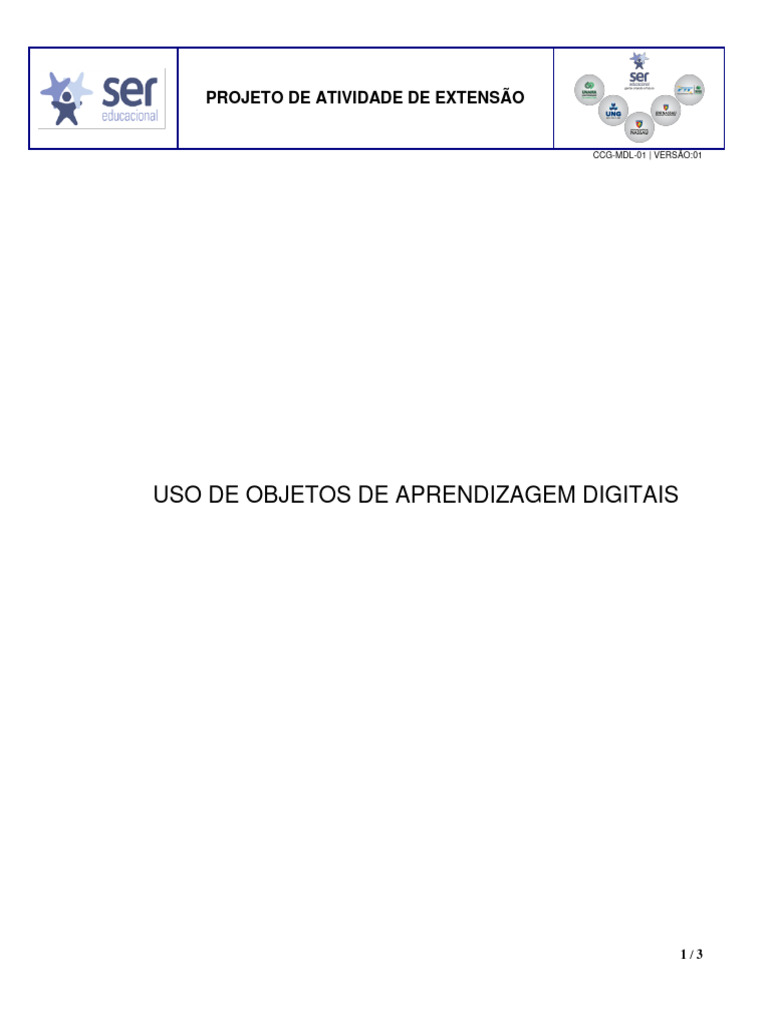 ccg-mdl-01 - Projeto de Atividade de Extensao | PDF | Aprendizado | Programas