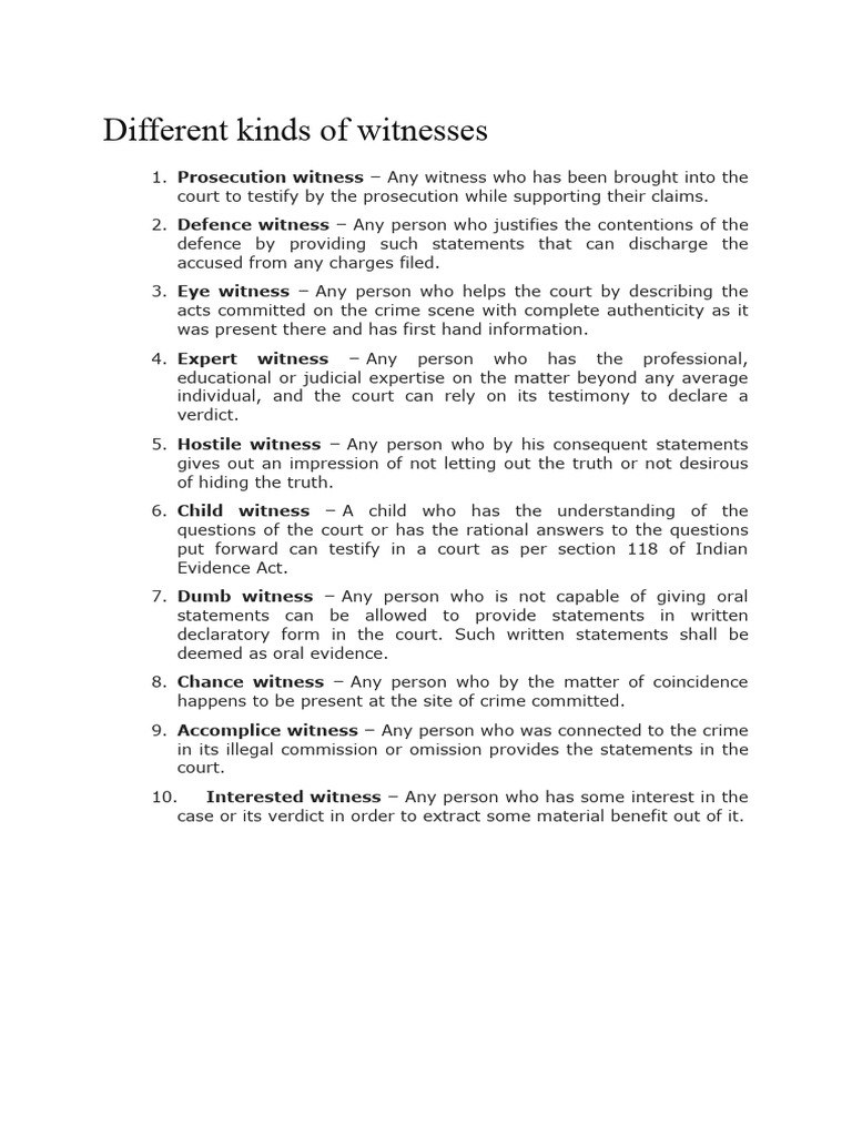 Kinds of Witness | PDF